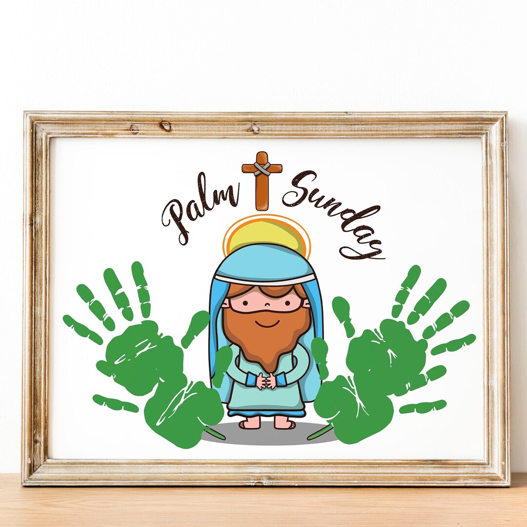 Palm Sunday Handprint Craft, Printable Palm Sunday Activity, Easter ...