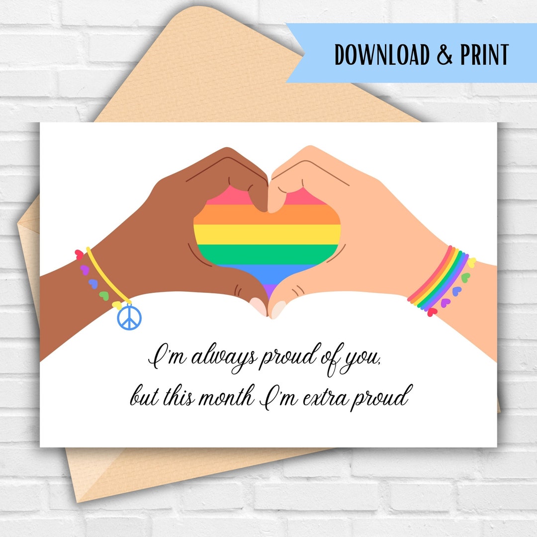 Pride Parade Card, Printable Pride Card, Proud of You, Pride Month Card ...