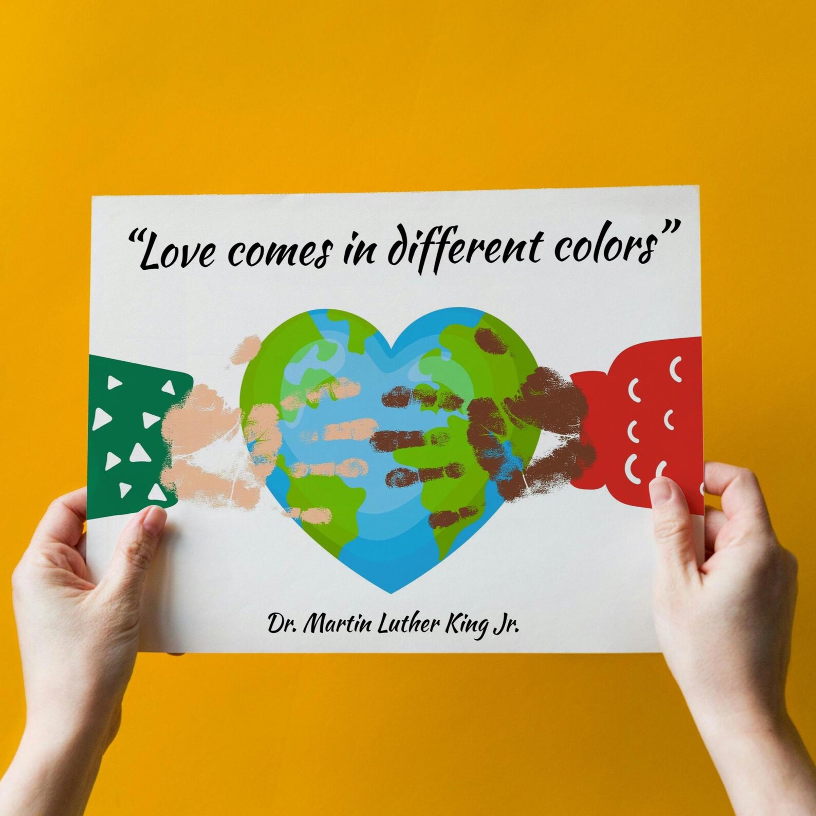 MLK Day Handprint Art, Printable Diversity Activity for Kids (instant ...
