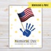 Printable Memorial Day Craft, Patriotic Handprint Activity, Kids ...