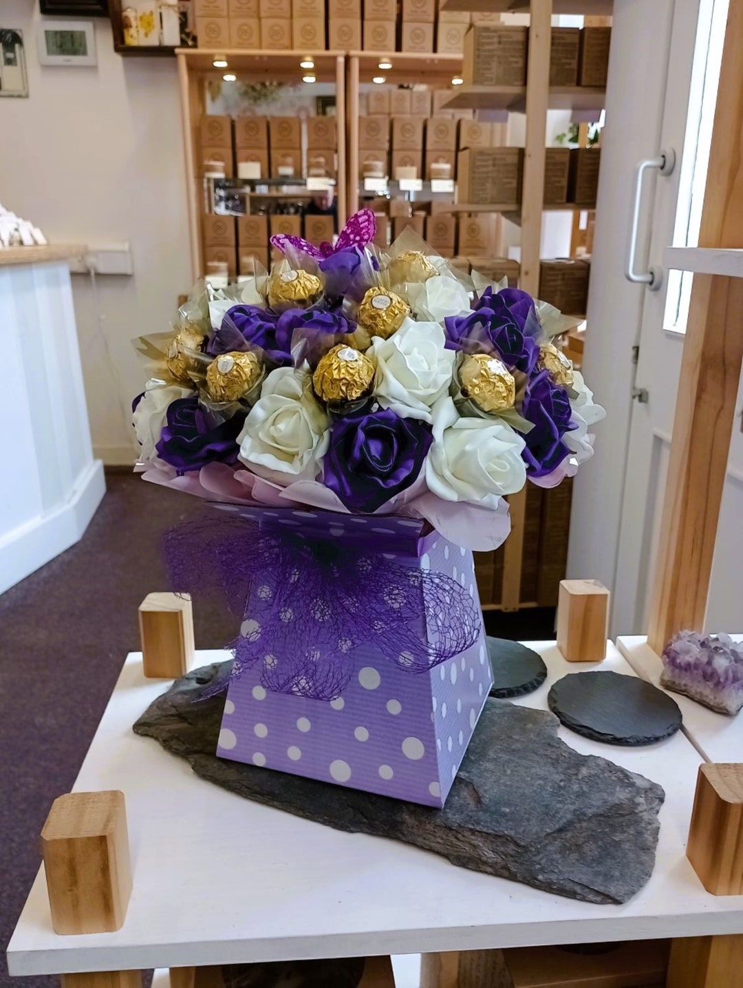 Ferrero Rocher & Rose Box Bouquet an Excellent Gift Designed - Etsy UK