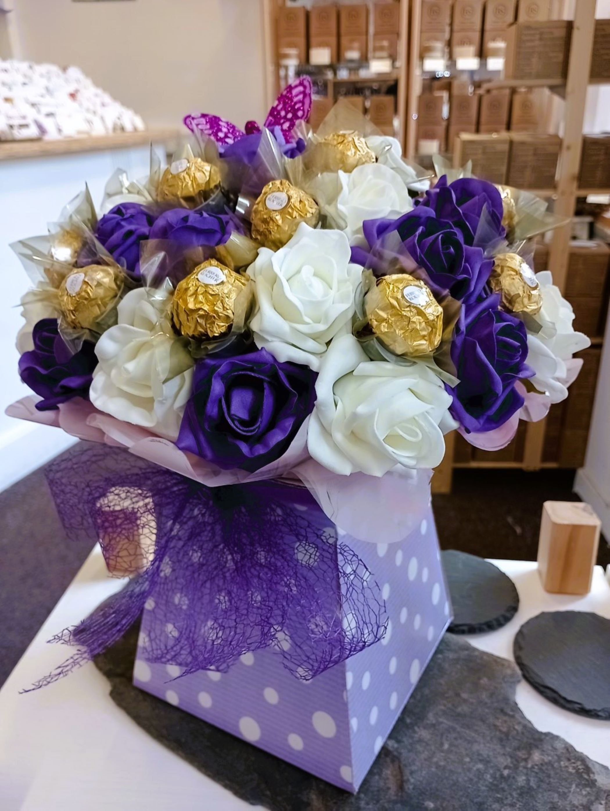 Ferrero Rocher & Rose Box Bouquet an Excellent Gift Designed - Etsy UK