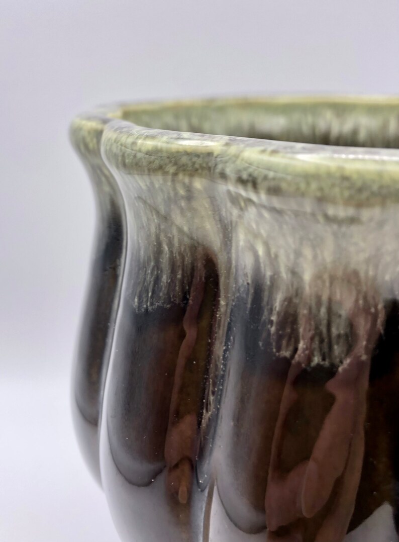 Flower Pot, Hull Pottery, Pedestal Planter, Green Flower Pot, Boho ...