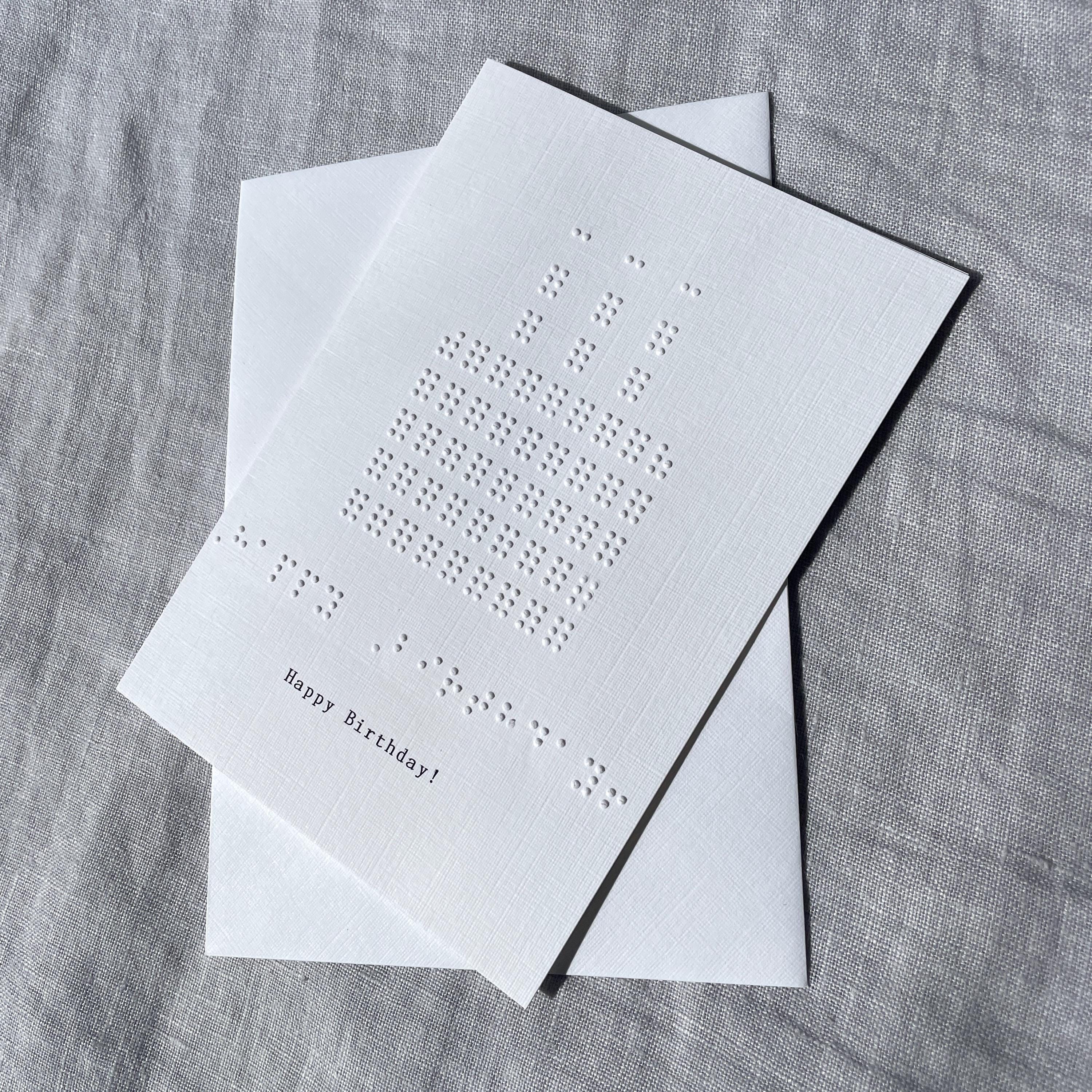 Handmade Braille Birthday Card: Tactile Cake Design - Etsy UK