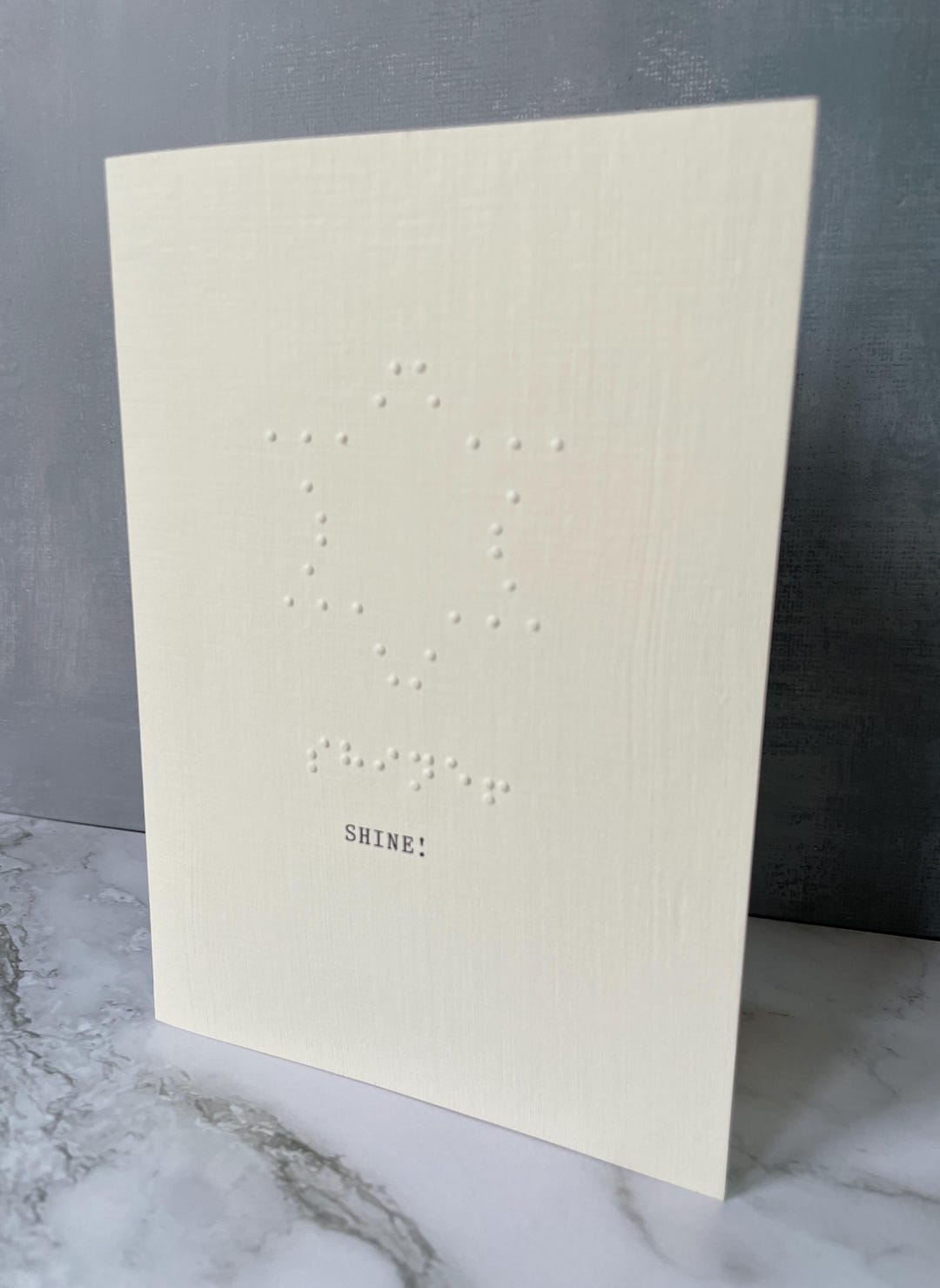 Braille Star Card, Personalised Braille Card, Shine - Etsy
