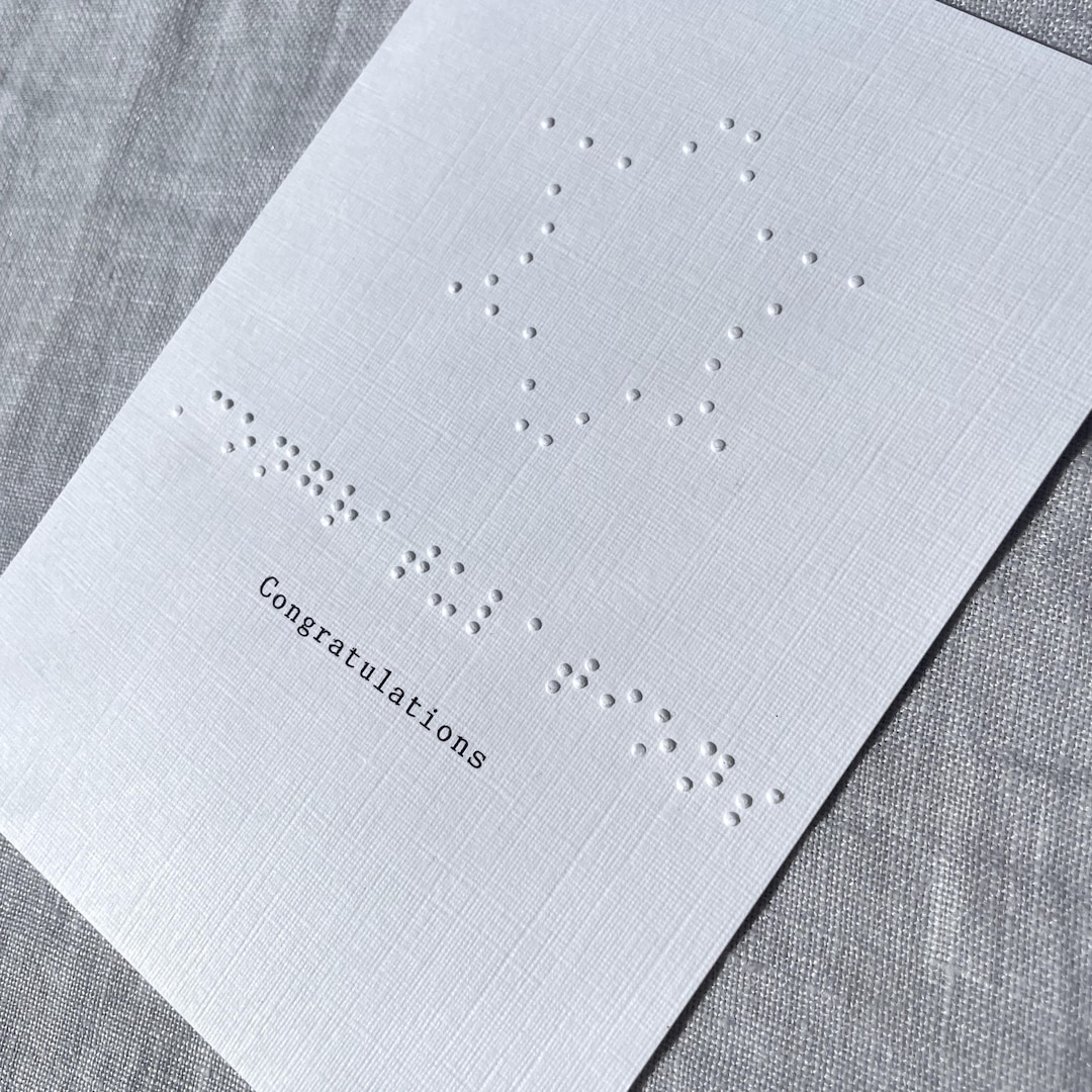Braille Congratulations Card, Tactile Star, Personalised Braille Card ...