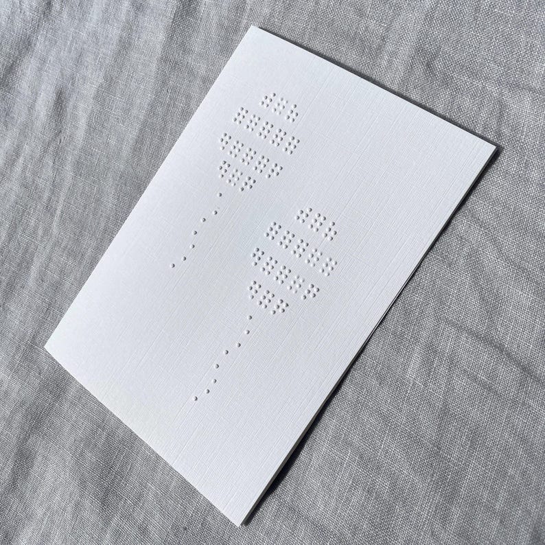Braille Birthday Card, Birthday Balloons Design, Personalised Braille ...