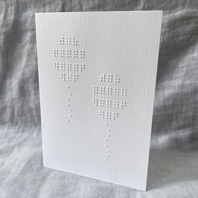 Braille Birthday Card, Birthday Balloons Design, Personalised Braille ...