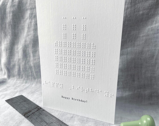 Braille Birthday Card, Birthday Cake Design, Personalised Braille Card, Happy Birthday - Etsy