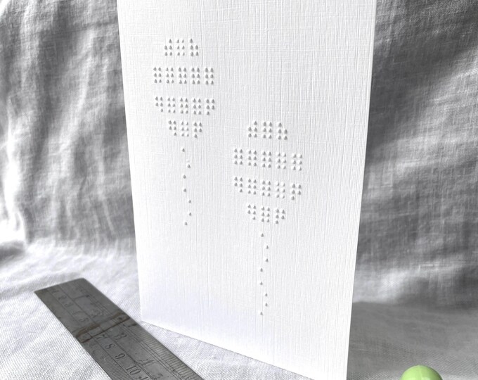 Braille Birthday Card, Birthday Balloons Design, Personalised Braille Card, Happy Birthday - Etsy