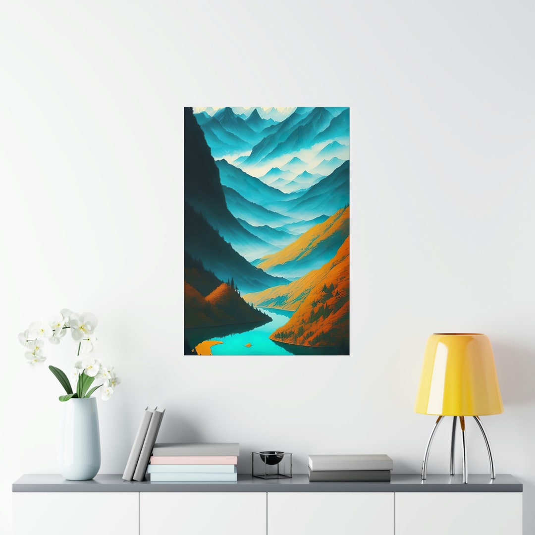 Mountains Poster, Premium Posters, Wall Art, Decor, Gifts, Men, Women ...