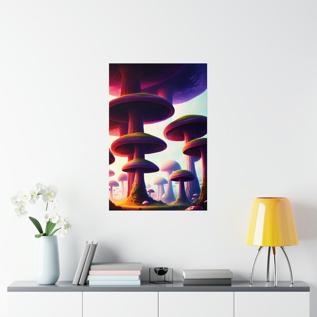 Mushroom Forest Poster, Premium Posters, Wall Art, Decor, Gifts, Men ...