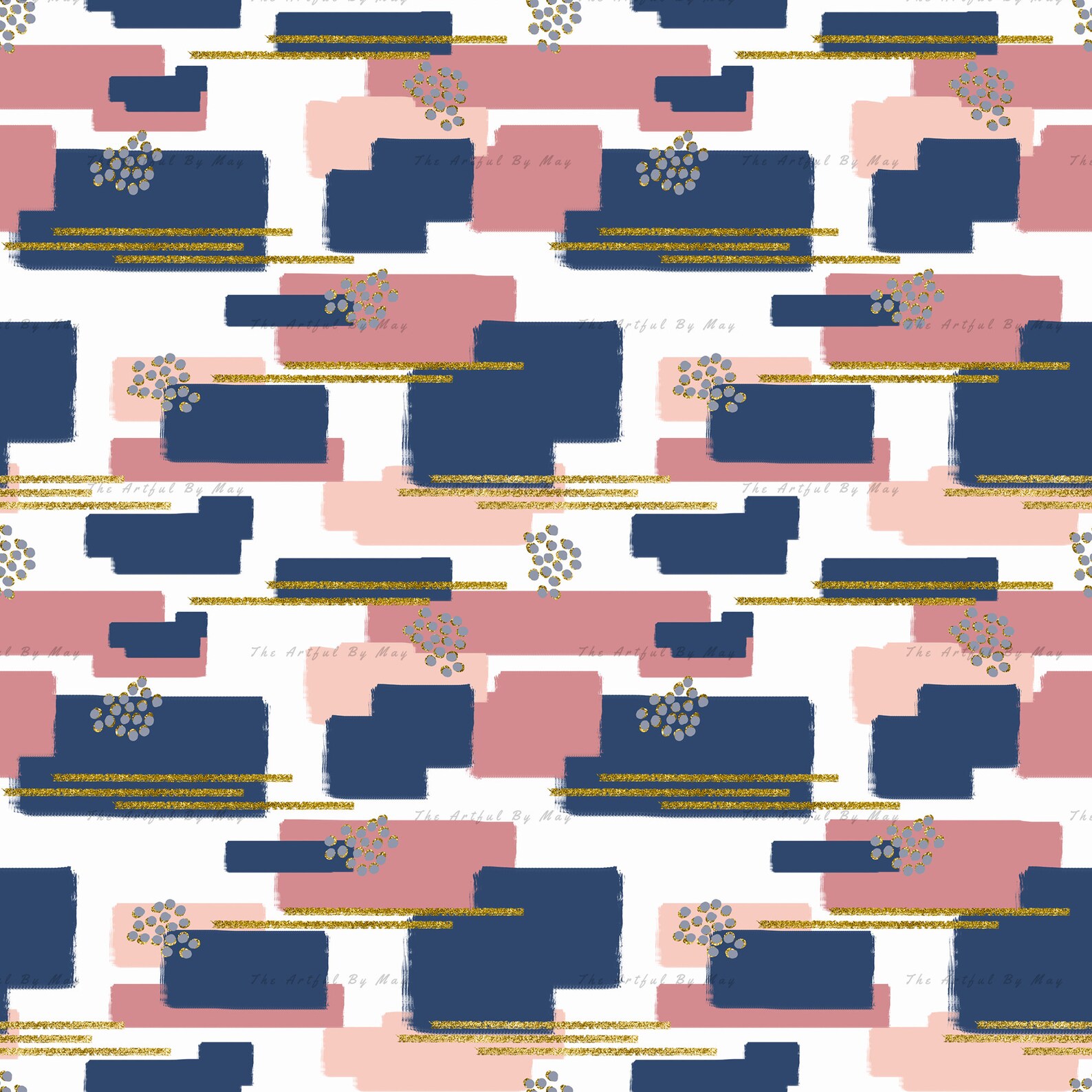 Abstract Digital Seamless Pattern, Modern Wallpaper Background, Navy ...