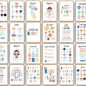 Set of 24 Educational Posters, Montessori Classroom Decor, Homeschool ...