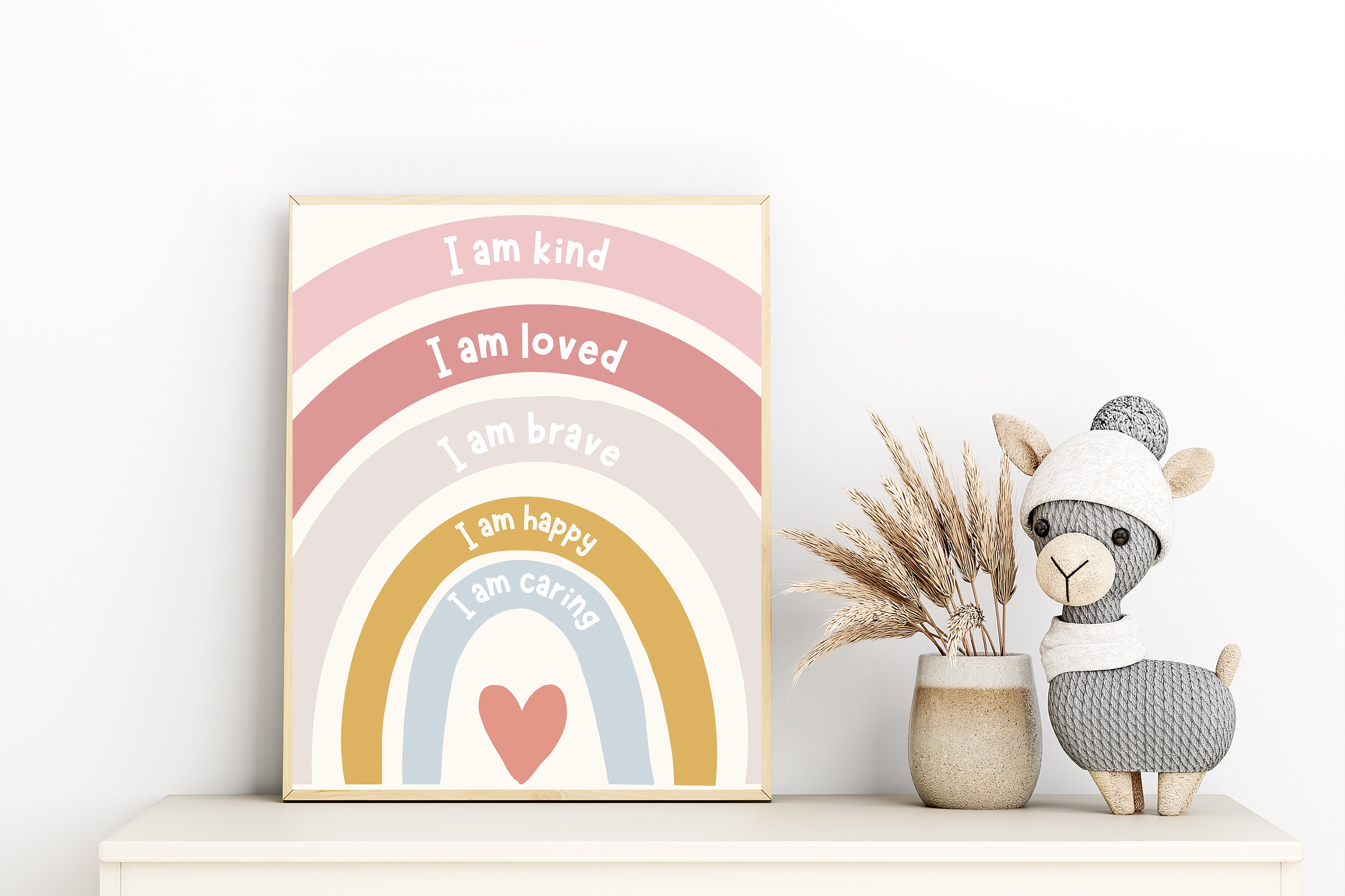 Affirmations for Kids PRINTABLE Wall Art, Rainbow Positive Affirmations ...