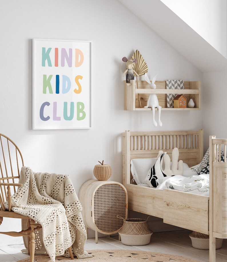 Kind Kids Club Print, Kids Quote Printable, Modern Nursery Decor ...