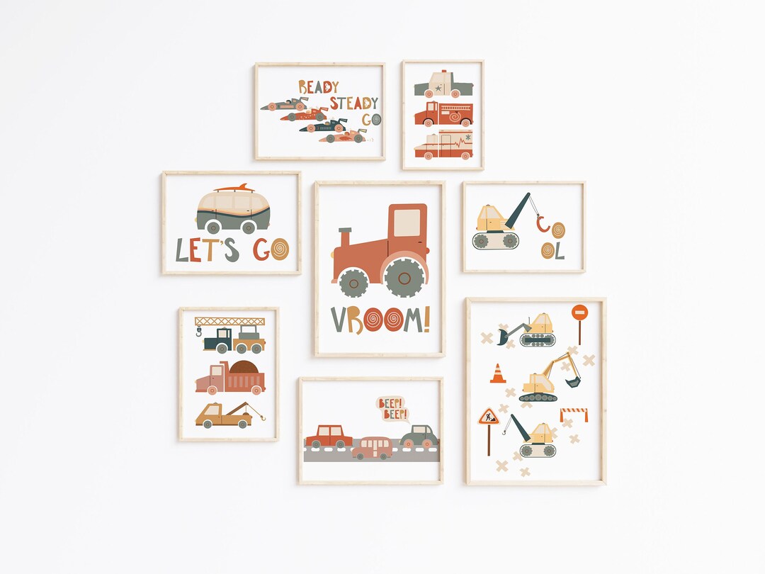 Set of 8 Cars Printables, Transportation Prints, Boy Nursery Art ...