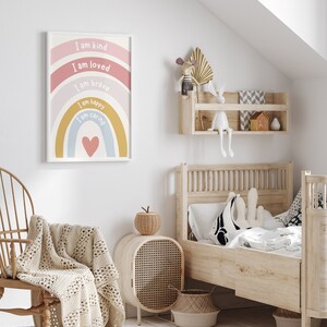 Affirmations for Kids PRINTABLE Wall Art, Rainbow Positive Affirmations ...