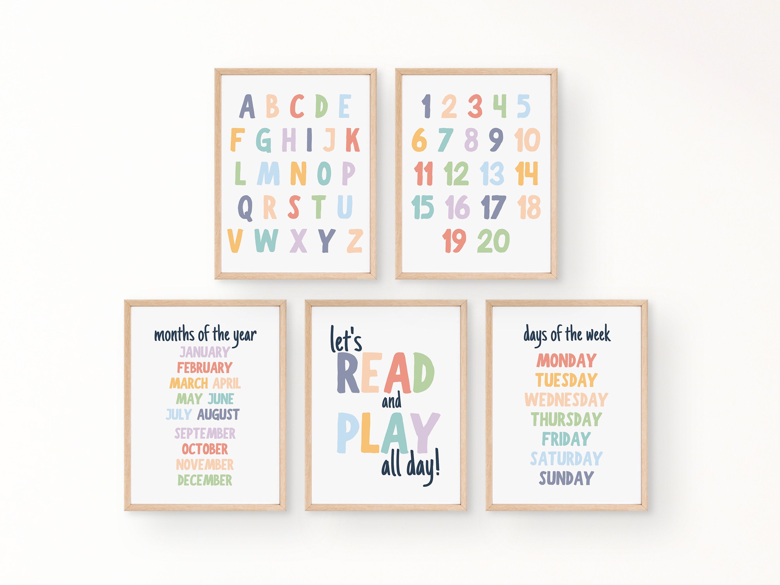 Set of 24 Home School Printables Educational Posters, Alphabet Poster ...