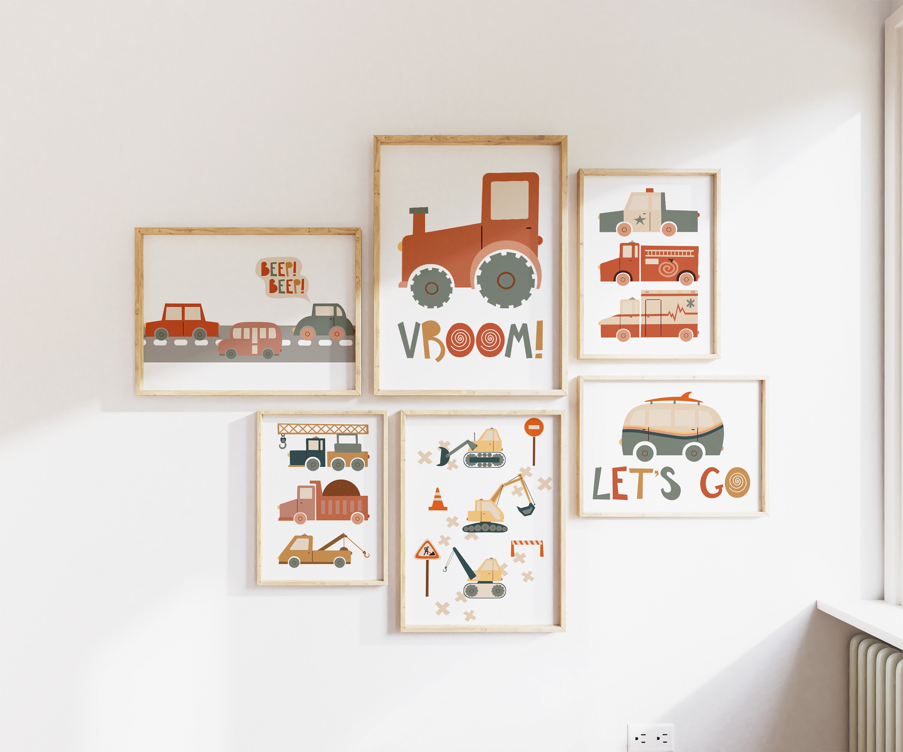 Set of 8 Cars Printables, Transportation Prints, Boy Nursery Art ...