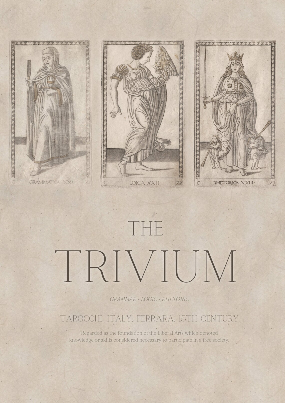 Trivium Original Wall Art | Tarocchi Italy, Ferrara, 15th Century Art ...