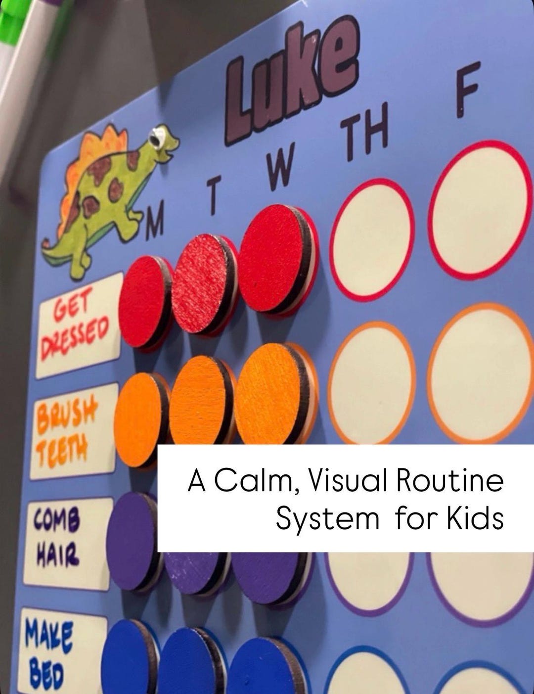 Personalized Dinosaur Routine Chart | Magnetic Chore Board for Kids ...