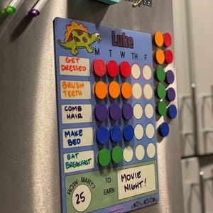 Personalized Dinosaur Routine Chart | Magnetic Chore Board for Kids ...