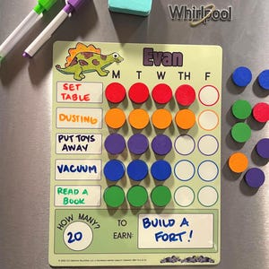 Personalized Dinosaur Routine Chart | Magnetic Chore Board for Kids ...