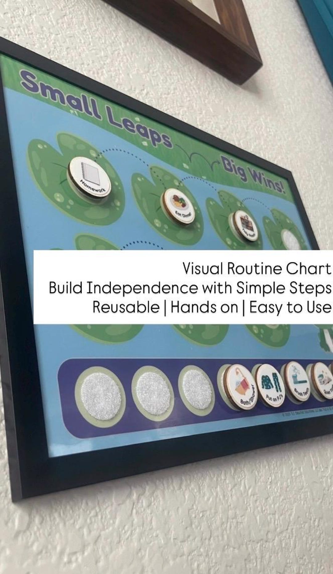 Framed Visual Routine Chart for Kids | ADHD Autism Schedule Board - Etsy UK
