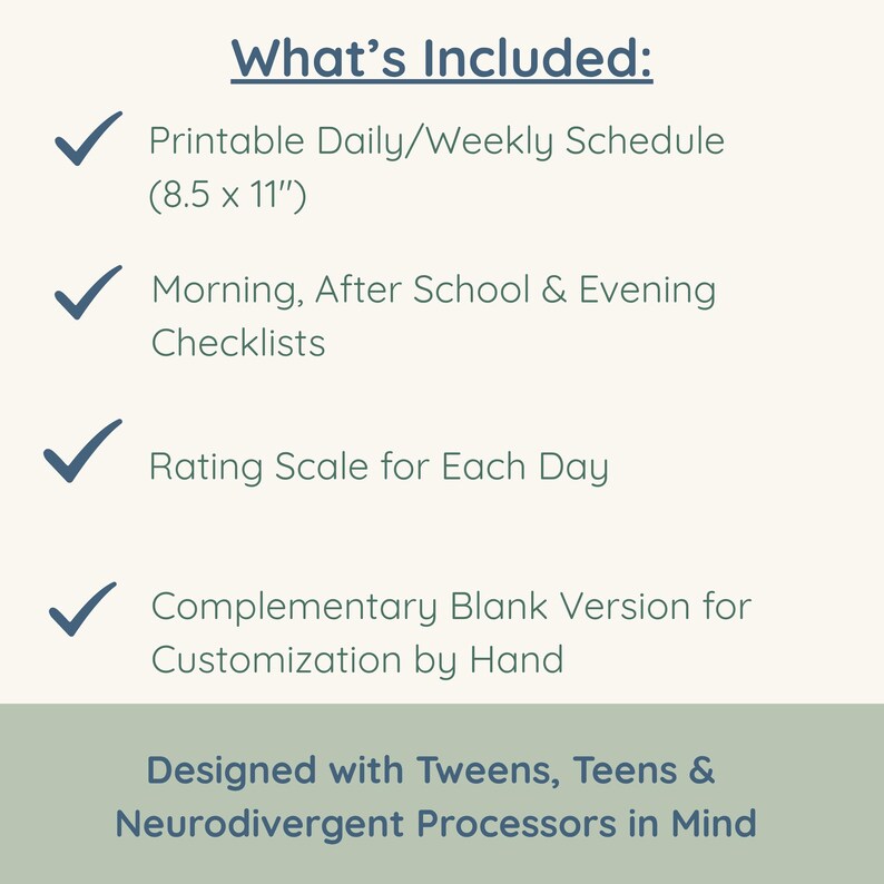 Printable Daily Routine Chart | Visual Schedule for Kids, Teens ...
