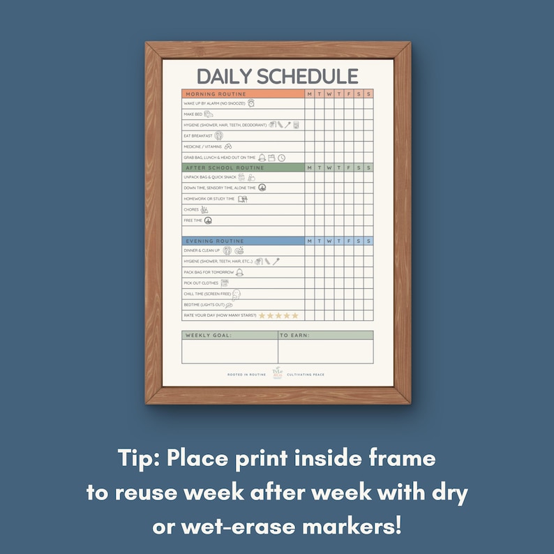 Visual Daily Routine Chart | Neurodivergent Kids & Teens (printable PDF ...