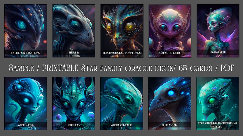 The Star Family Oracle Starseed Oracle Printable Oracle Cards PDF ...