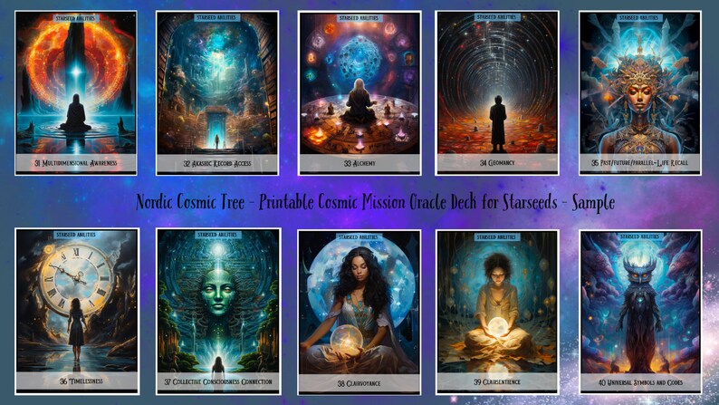 Cosmic Mission Oracle Deck Starseed Oracle Printable Oracle Cards PDF ...