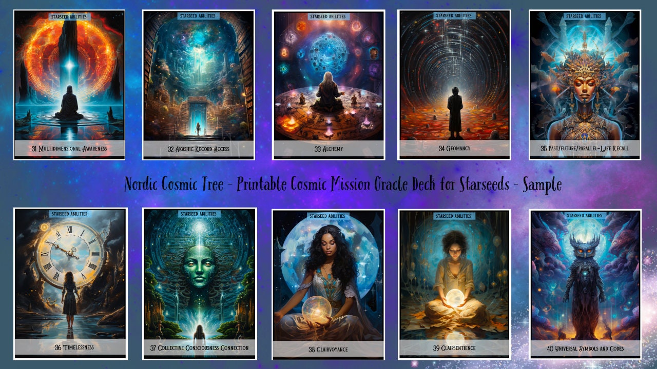 Cosmic Mission Oracle Deck Starseed Oracle Printable Oracle Cards PDF ...