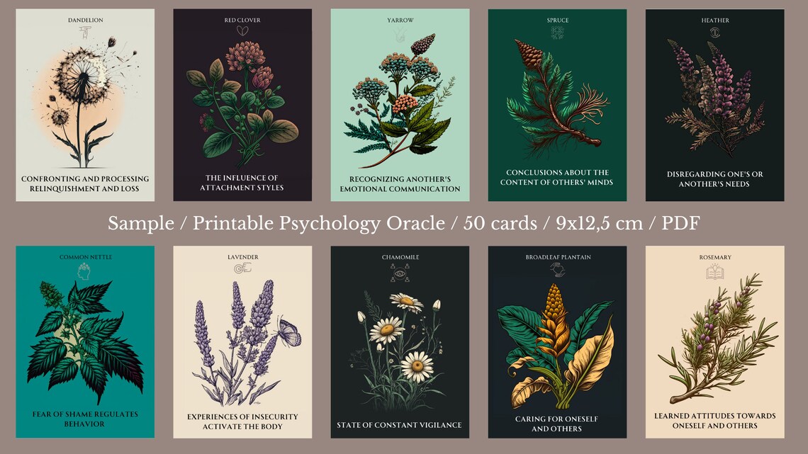 Printable Psychology Oracle Printable Oracle Cards PDF Oracle Cards ...
