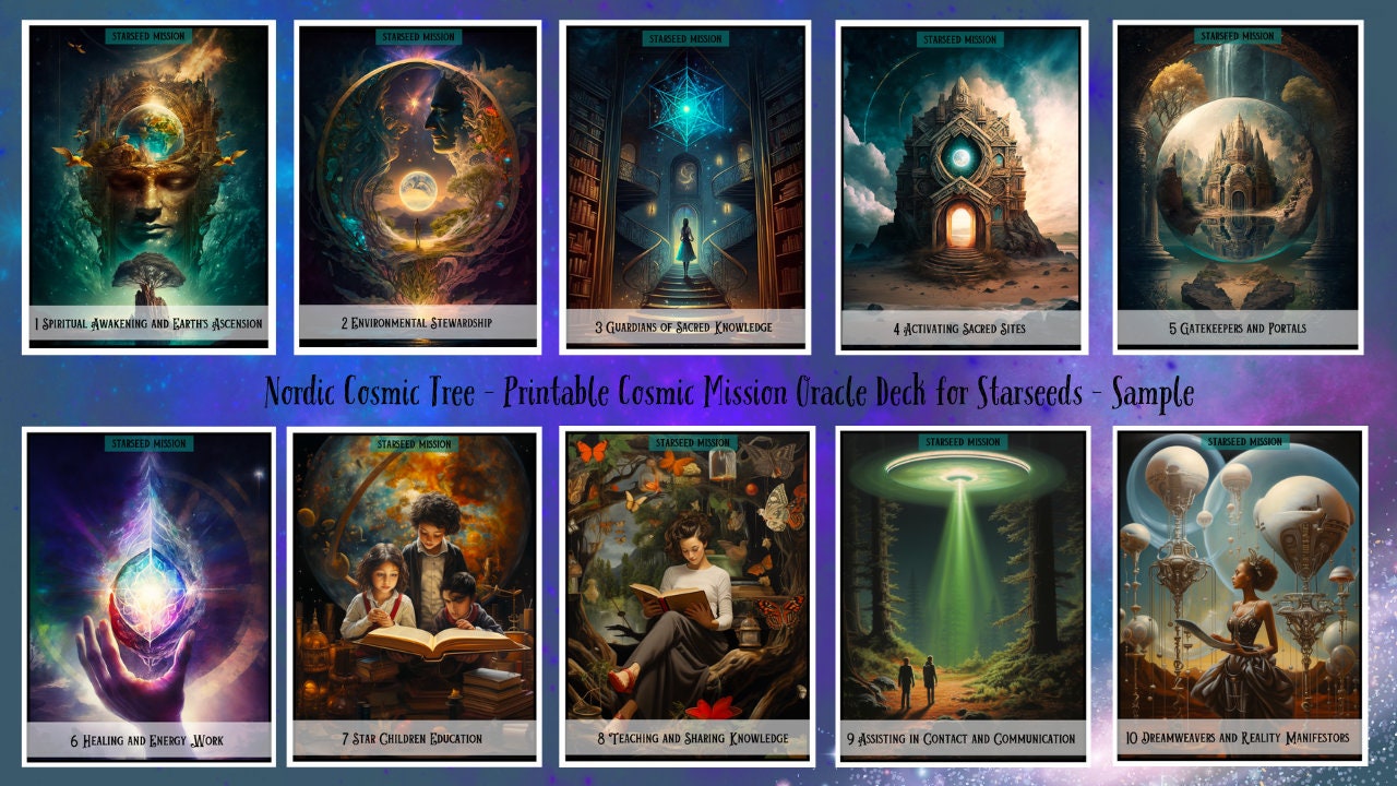 Cosmic Mission Oracle Deck Starseed Oracle Printable Oracle Cards PDF ...