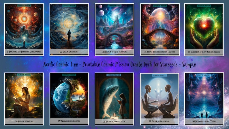 Cosmic Mission Oracle Deck Starseed Oracle Printable Oracle Cards PDF ...