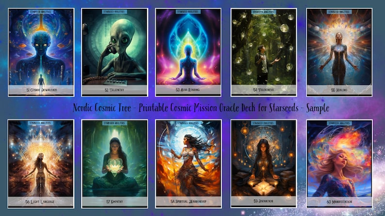 Cosmic Mission Oracle Deck Starseed Oracle Printable Oracle Cards PDF ...