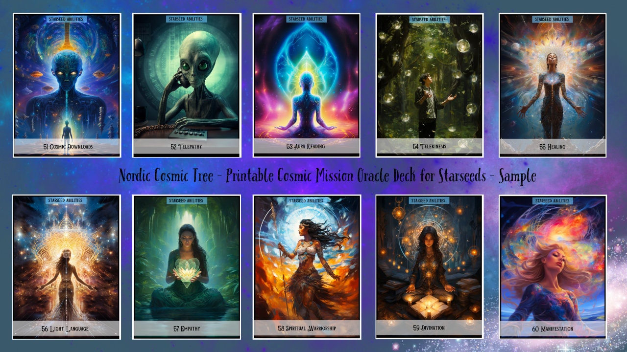 Cosmic Mission Oracle Deck Starseed Oracle Printable Oracle Cards PDF ...