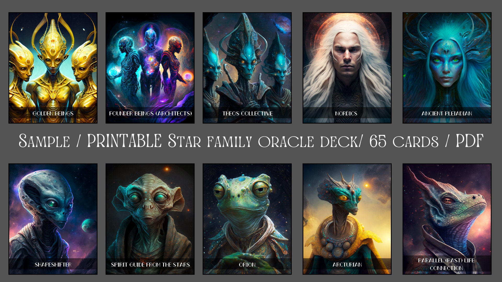 The Star Family Oracle Starseed Oracle Printable Oracle Cards PDF Oracle Cards Oracle Deck ...