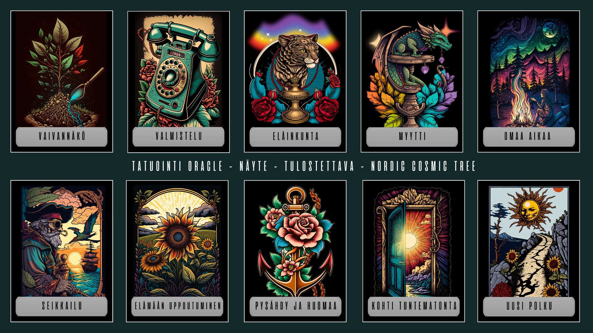 Tulostettava Tatuointi Oracle Pakka Printable Oracle Cards PDF Oracle ...
