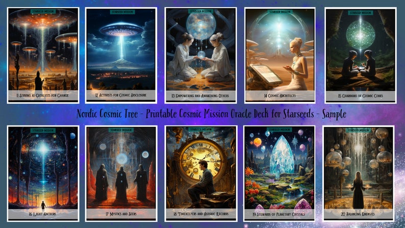 Cosmic Mission Oracle Deck Starseed Oracle Printable Oracle Cards PDF ...