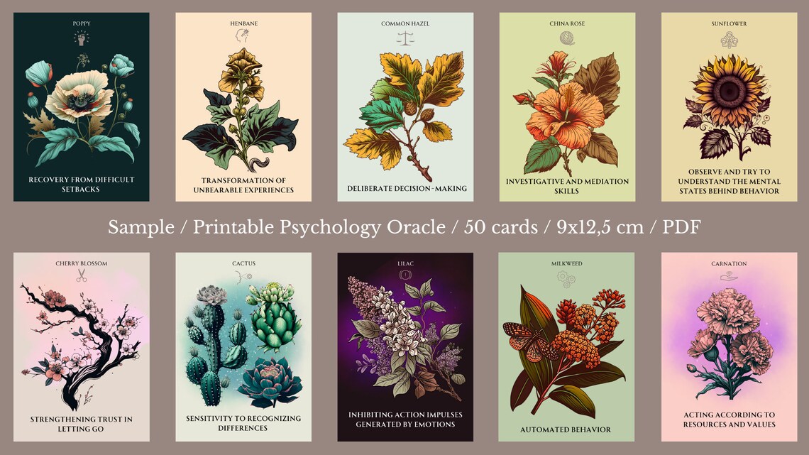 Printable Psychology Oracle Printable Oracle Cards PDF Oracle Cards ...