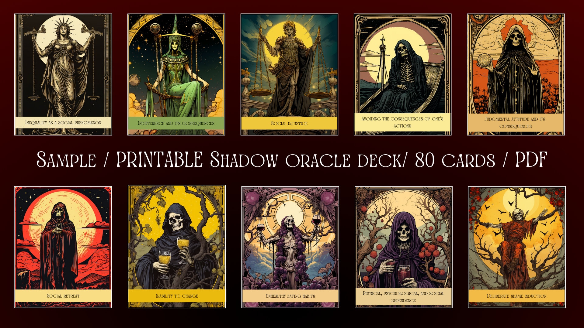 The Shadow Oracle Printable Oracle Cards Pdf Oracle Cards Shadow Oracle Deck Oracle Cards