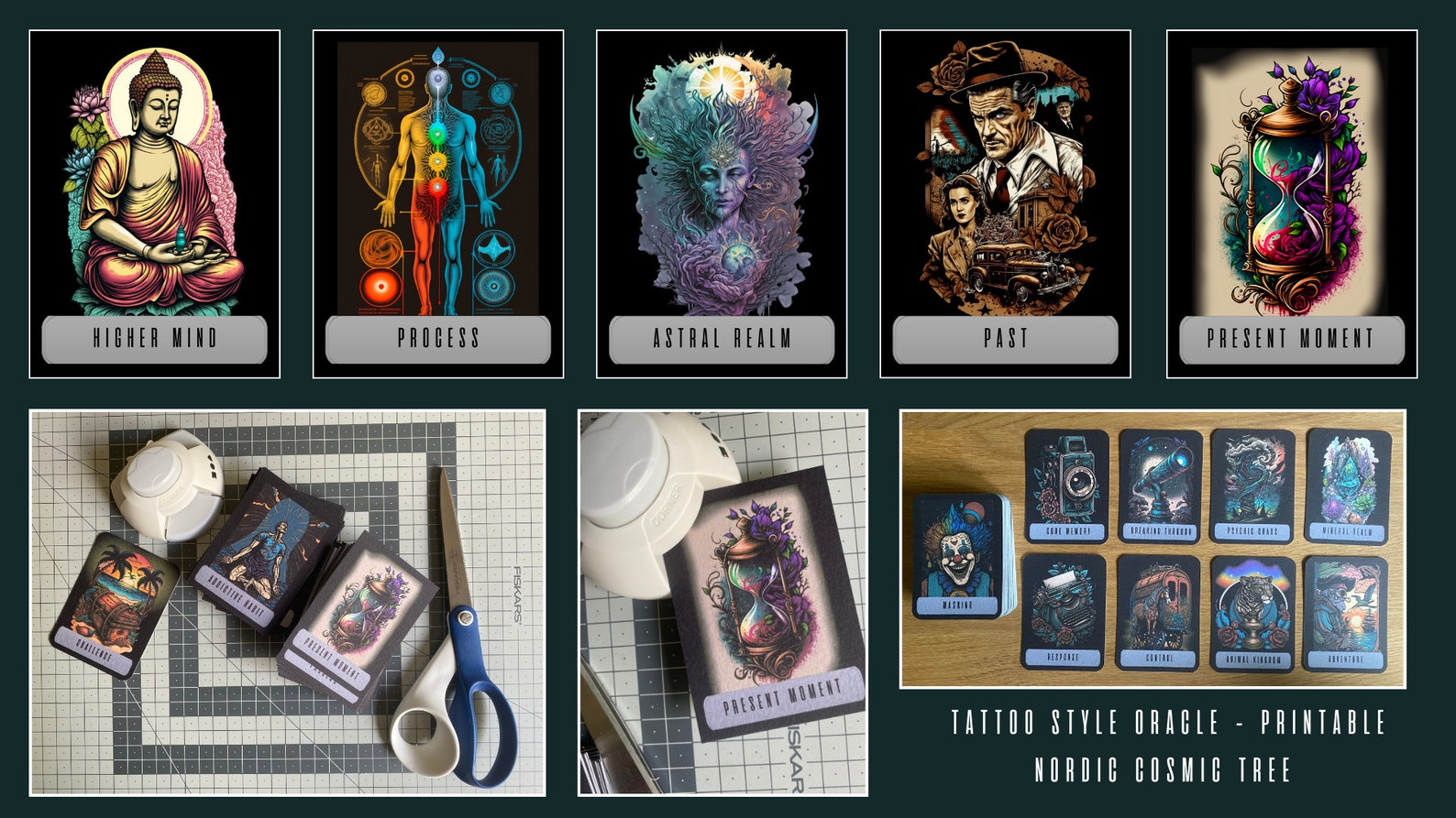 Printable Tattoo Style Oracle Printable Oracle Cards PDF Oracle Cards ...