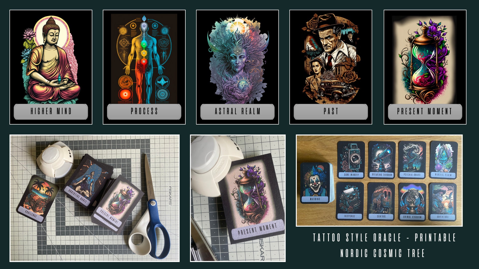 Printable Tattoo Style Oracle Printable Oracle Cards Pdf Oracle Cards Oracle Deck Oracle Cards