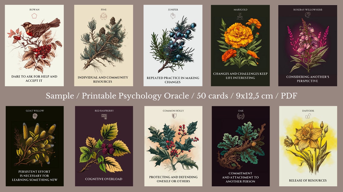 Printable Psychology Oracle Printable Oracle Cards PDF Oracle Cards ...