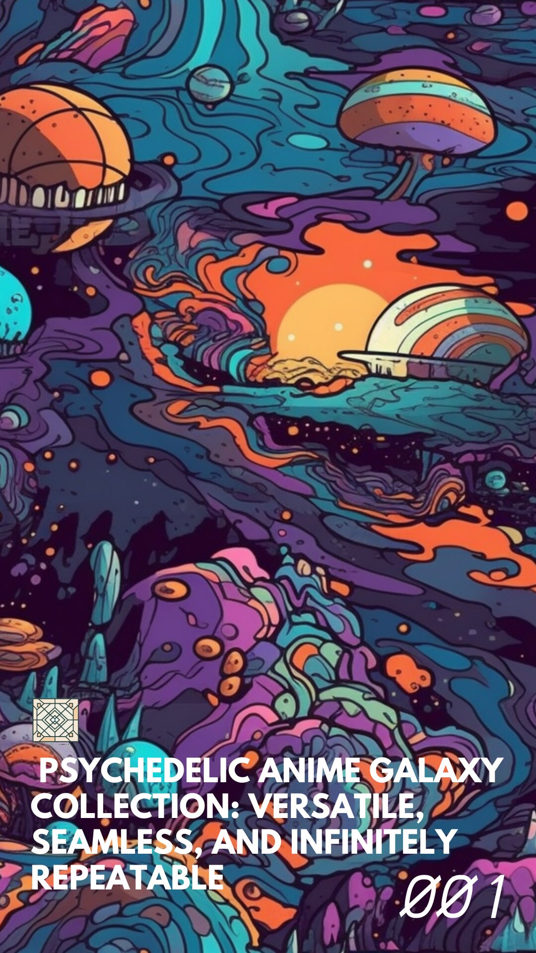 Psychedelic Anime Galaxy Collection -- Seamless Pattern, Seamless ...