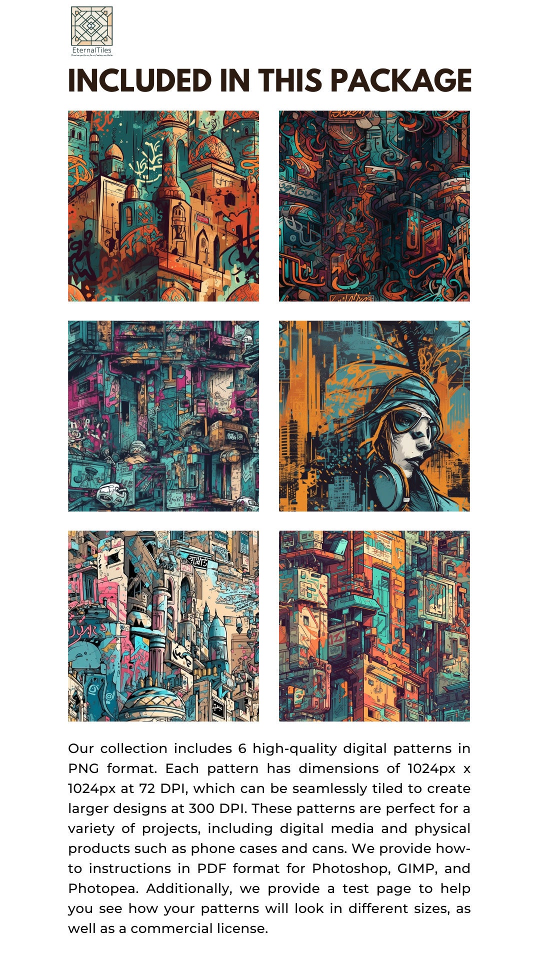 Urban Graffiti Fusion Collection -- Seamless Pattern, Seamless Digital ...