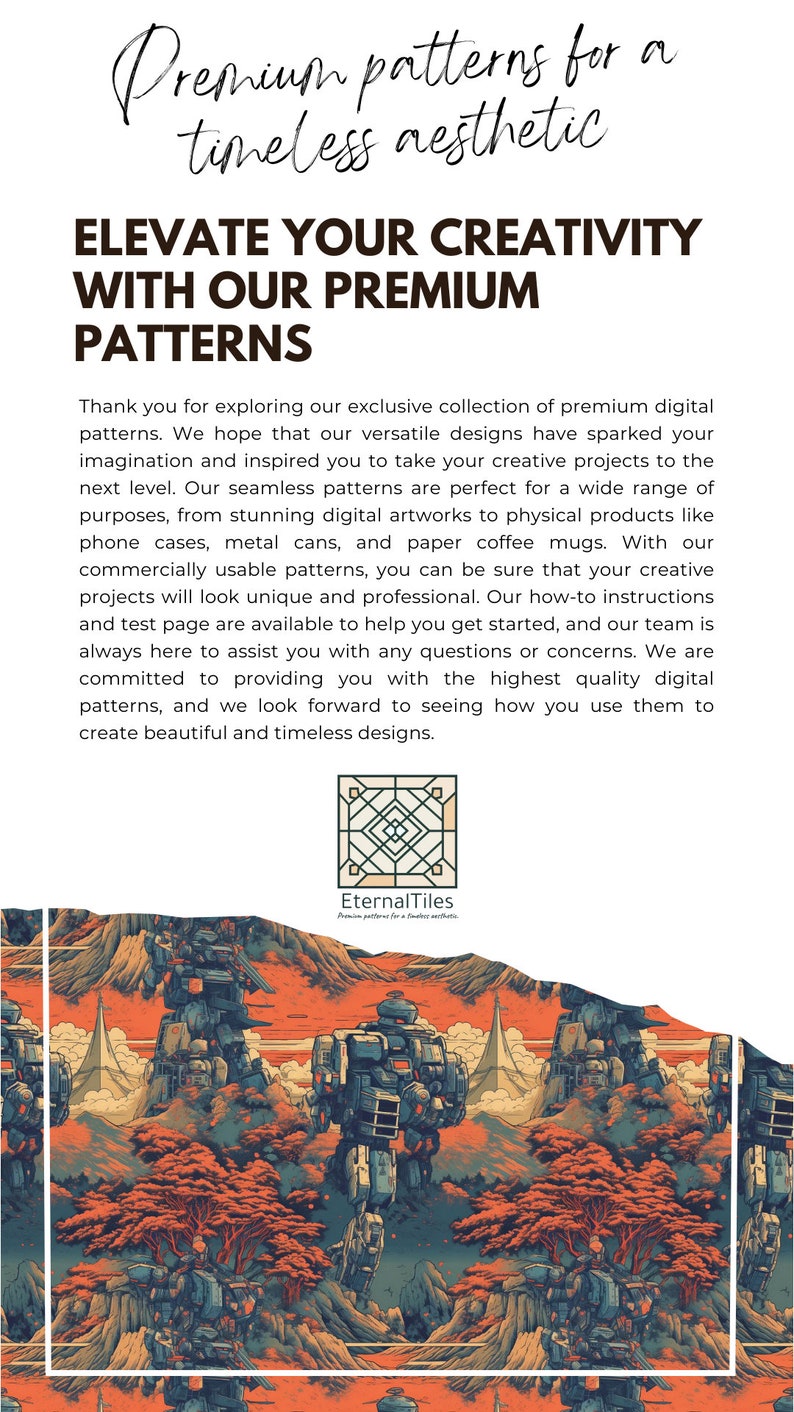 Japanese Mech Adventure Collection Seamless Pattern - Etsy